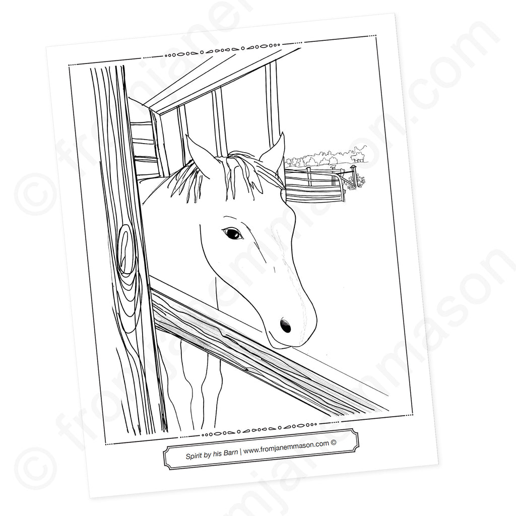 spirit horse coloring pages for kids